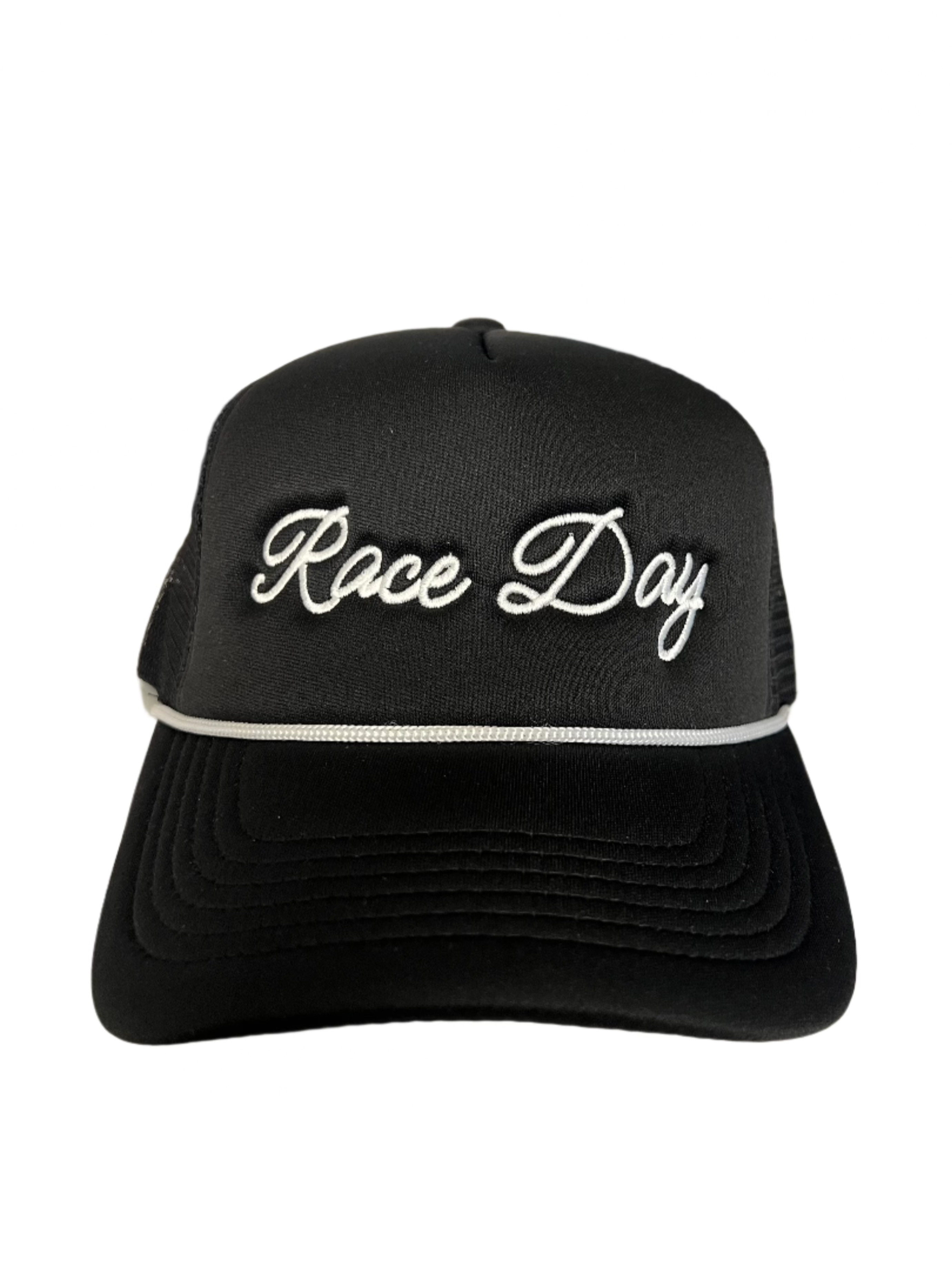 RACE QUEEN COUTURE - "Race Day" Script Trucker Hat